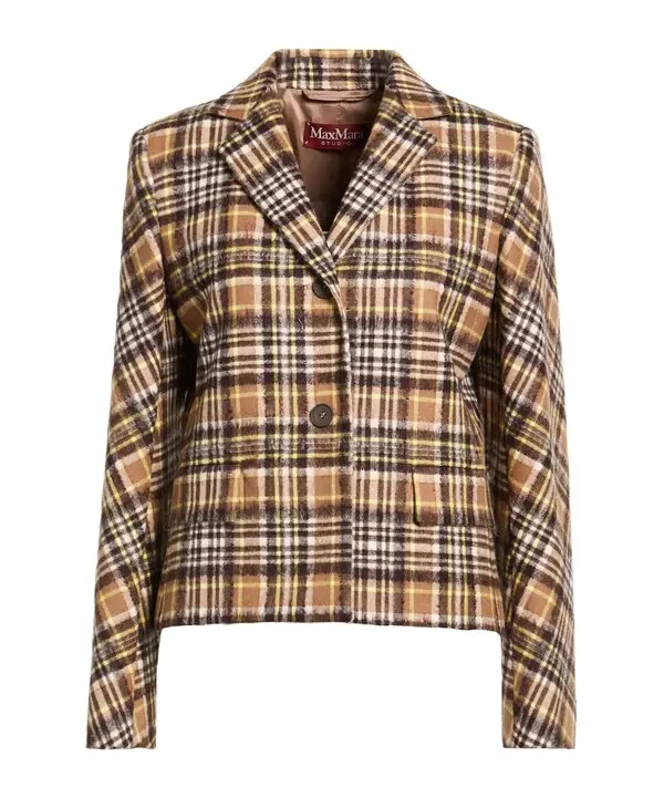 Max Mara Plaid Cropped Blazer