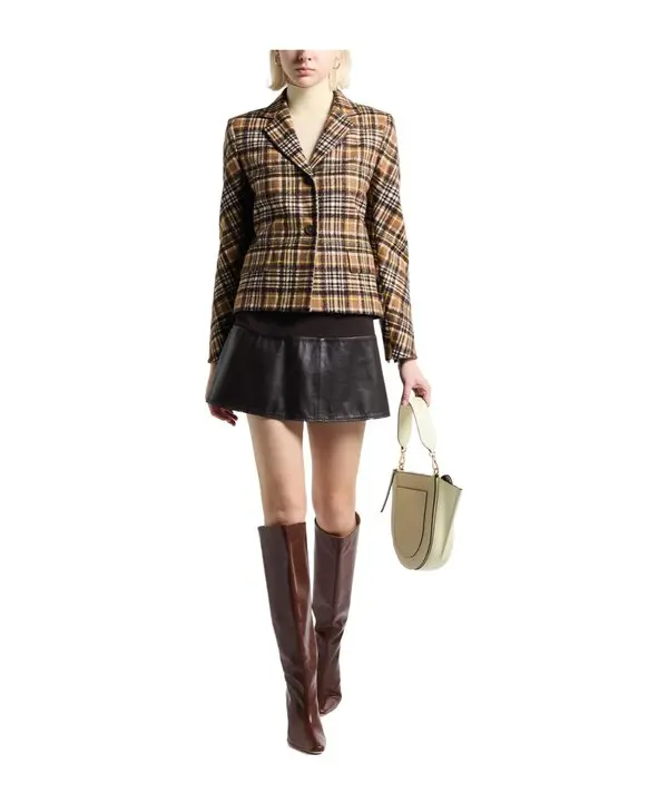 Max Mara Plaid Cropped Blazer