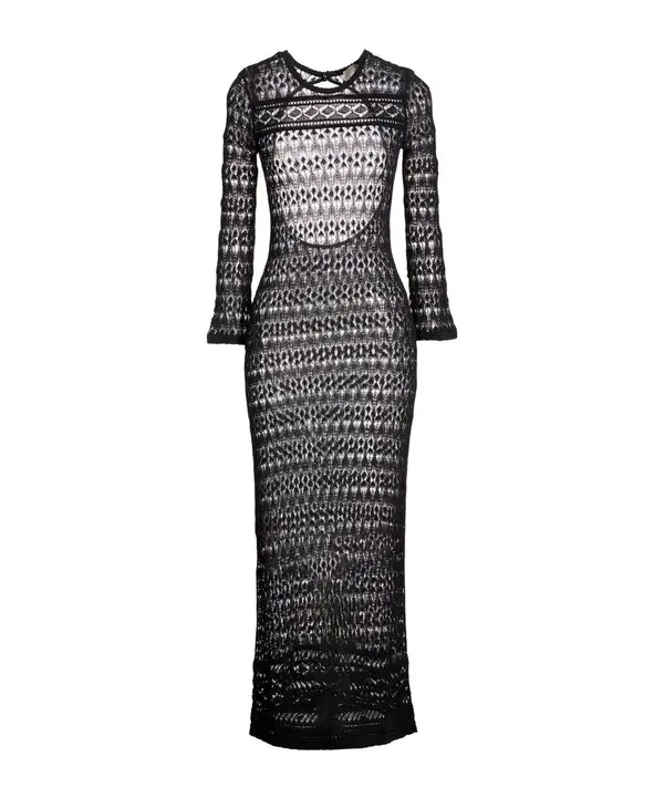 Isabel Marant Étoile Crochet Knit Long Sleeve Maxi Dress