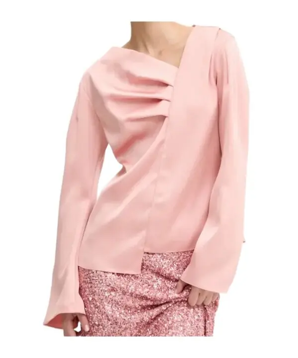 Stine Goya Draped V-neck Long Sleeve Top