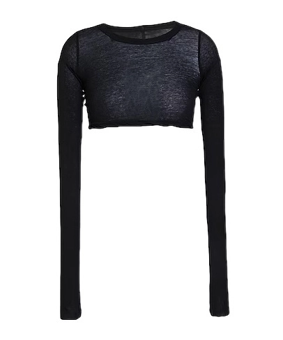 Rick Owens Solid Color Long-sleeve Cropped Knit Top