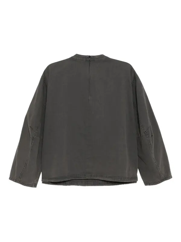 LOW CLASSIC Lace Up Washed Cotton Sweatshirt