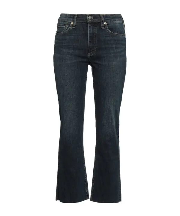 Rag & Bone Straight Leg Jeans With Frayed Cuffs