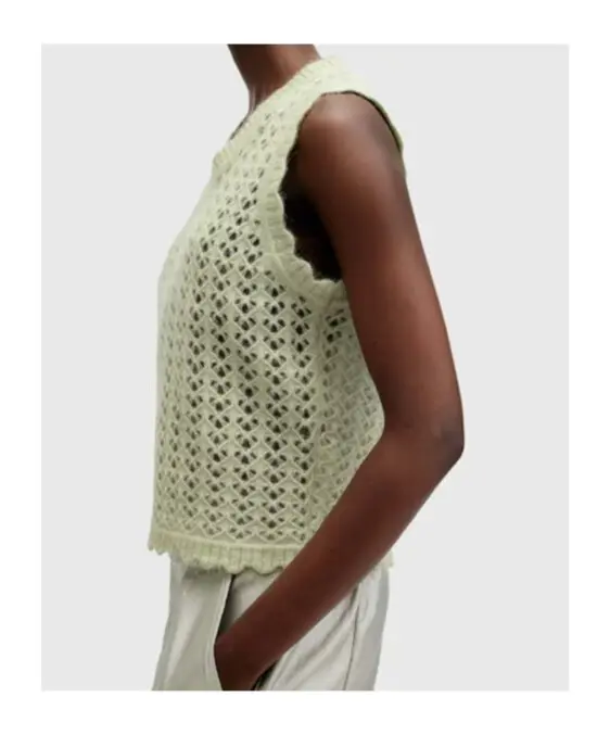 ALLSAINTS Vivian Open-knit V-neck Tank Top