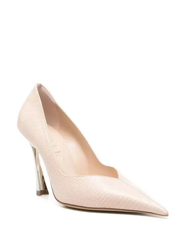 MUGLER 95mm Fand-heel Leather Pumps