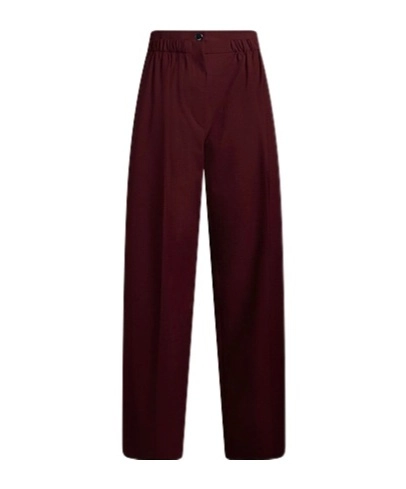 Sportmax Wide-leg Trousers In Plain Colour Cool Wool