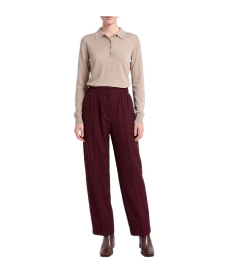 Sportmax Wide-leg Trousers In Plain Colour Cool Wool