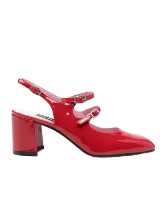 CAREL Buckle Heel Pumps - Red