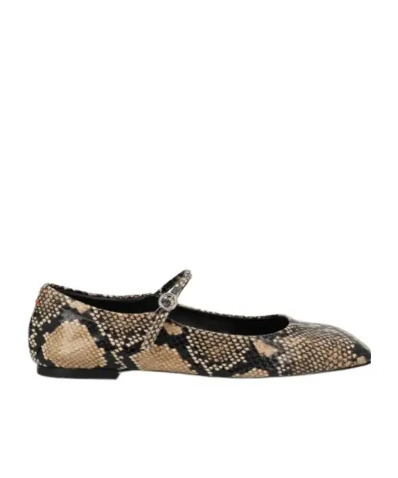 AeydĒ Animal-print Buckle-detail Ballet Flats - Black