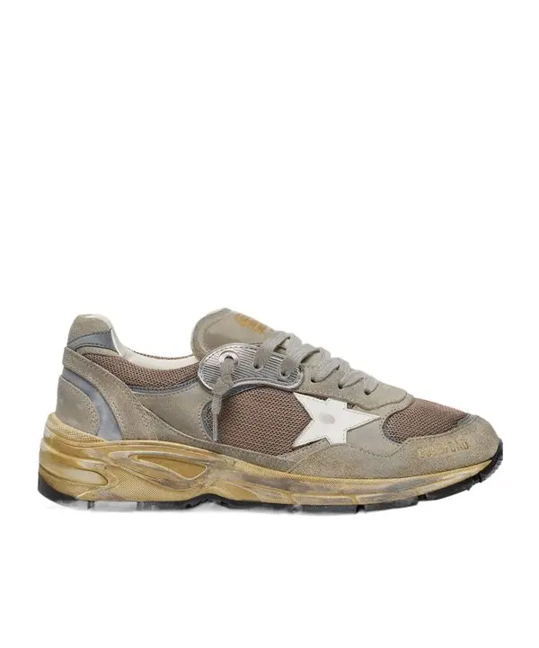 GOLDEN GOOSE Dad-star Suede And Mesh Sneakers - Dove-grey