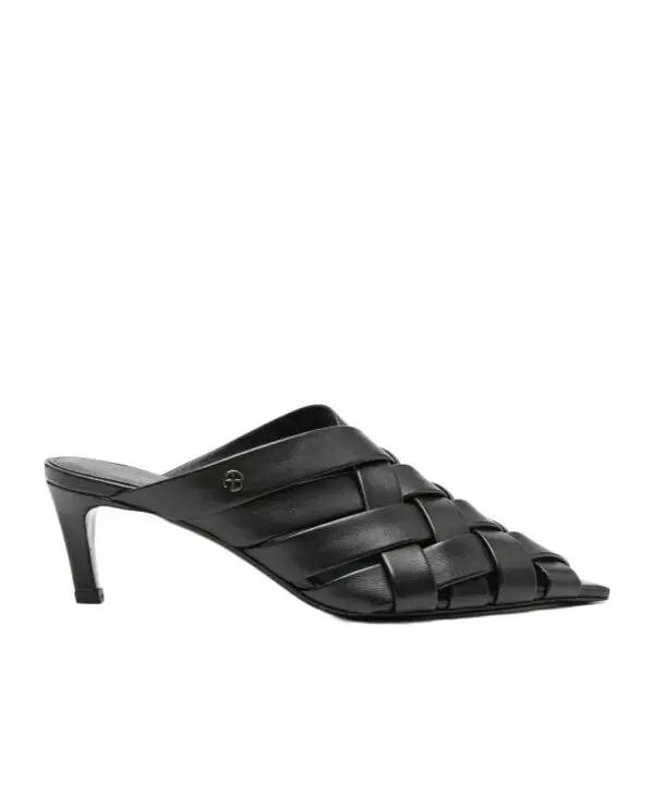 ANINE BING 55mm Eve Woven Leather Mules