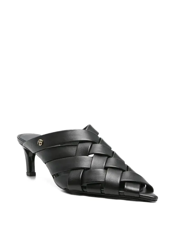 ANINE BING 55mm Eve Woven Leather Mules