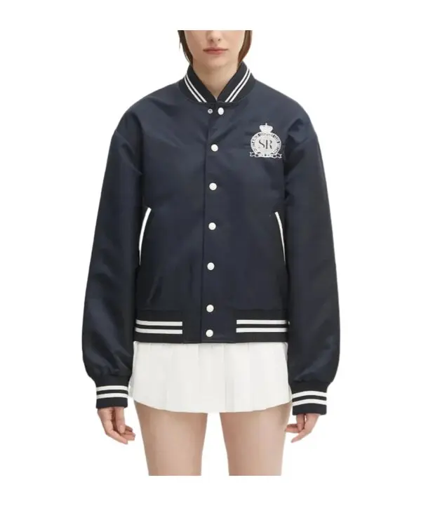 SPORTY  RICH Sporty & Rich Embroidered Logo Bomber Jacket