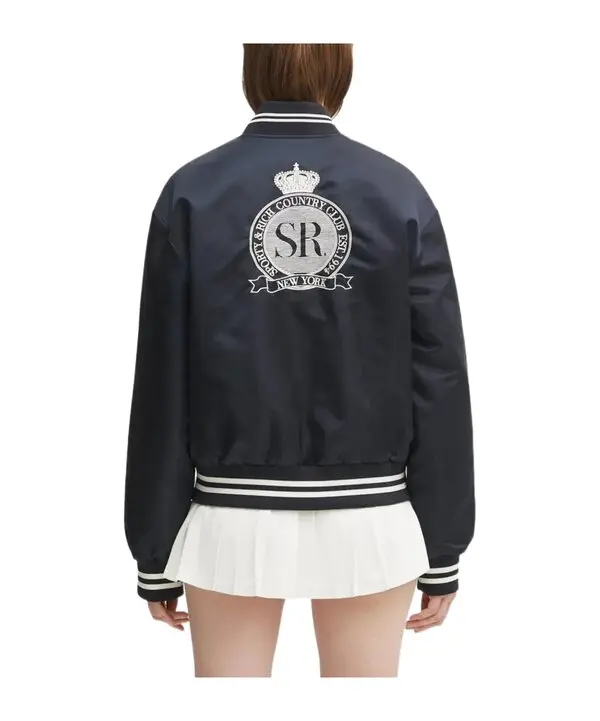 SPORTY  RICH Sporty & Rich Embroidered Logo Bomber Jacket