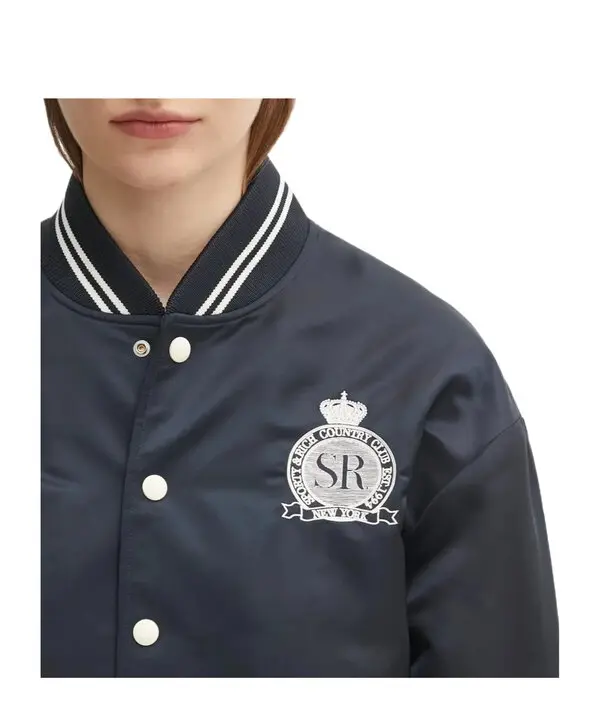 SPORTY  RICH Sporty & Rich Embroidered Logo Bomber Jacket