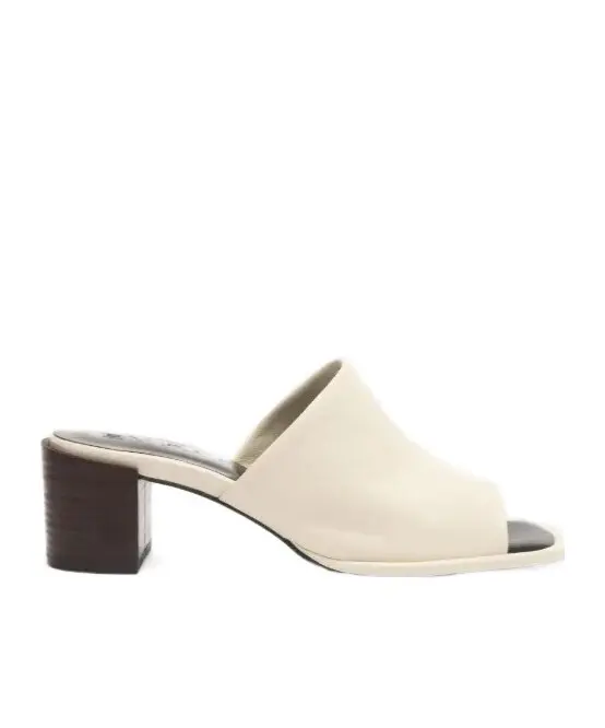 By Far Francisco Square-toe Mules - Nude