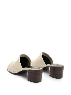 By Far Francisco Square-toe Mules - Nude