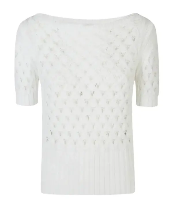 Eleventy Short Sleeve Sweater - White