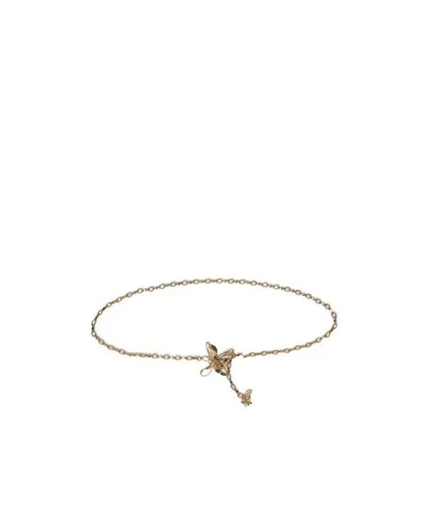 TWINSET Gold Flower Chain Belt - Nude