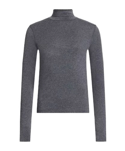 Max Mara Solid Color Slim-fit Long Sleeve T-shirt - Gray