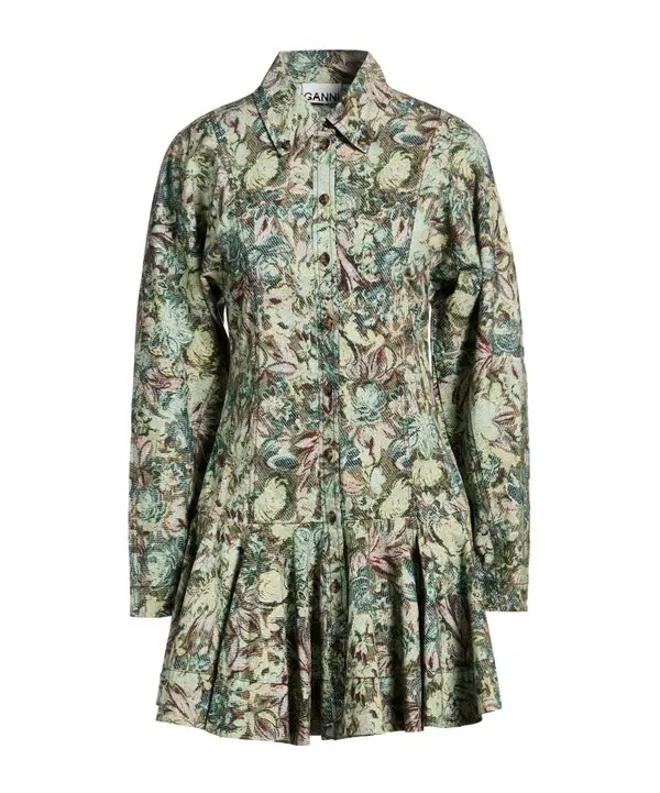 GANNI Multicolor Printed Shirt Dress