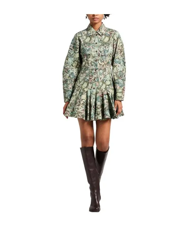 GANNI Multicolor Printed Shirt Dress