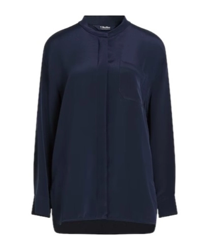 Max Mara Solid Color Stand Collar Shirt