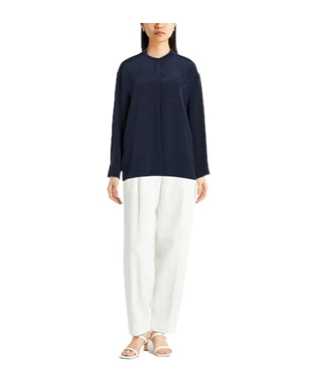Max Mara Solid Color Stand Collar Shirt