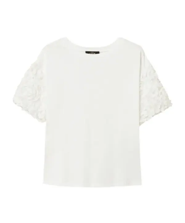 TWINSET Floral-sleeves T-shirt - White