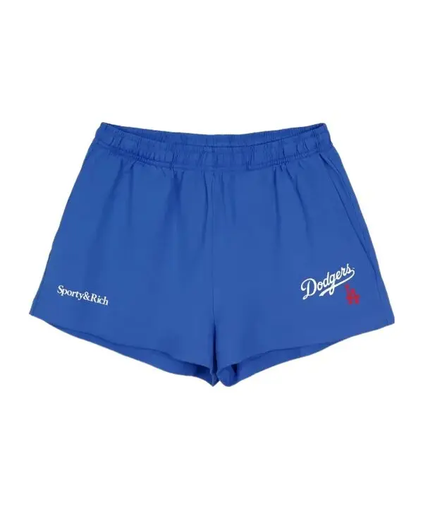 SPORTY  RICH Classic Cotton Shorts With Elastic Waist
