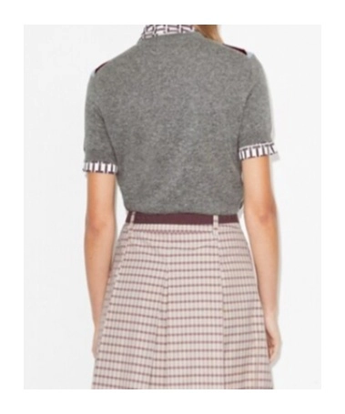 Tory Burch Chevron Wool Short Sleeve Top