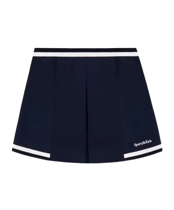 SPORTY  RICH Sporty & Rich Pleated Mini Skirt With Stripe Trim