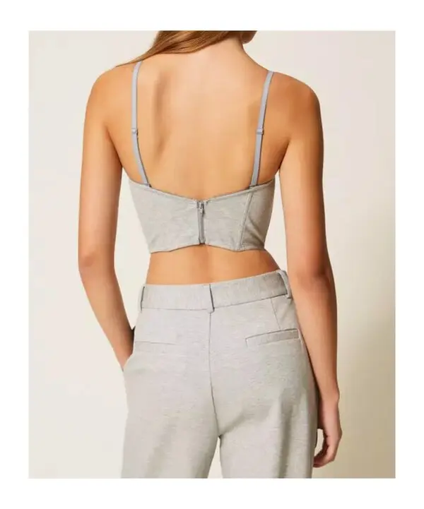 TWINSET Sleeveless Bustier Tank Top - White