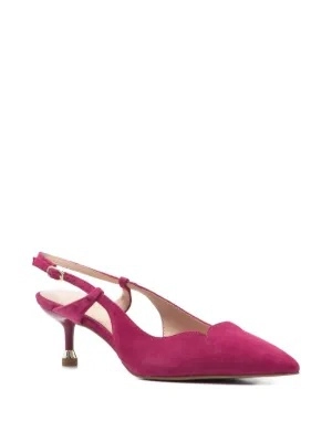 Liu Jo Leather Pointed Toe Slingback Pumps With Buckle Fastening - Red