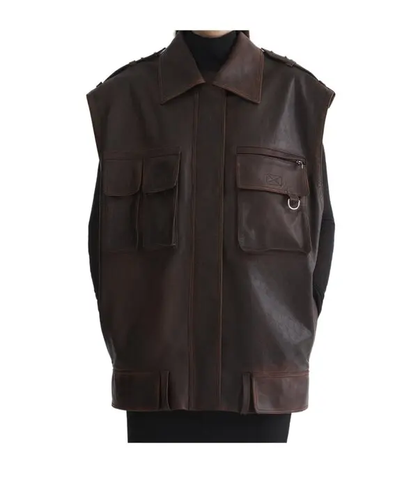 MUGLER Leather Military Gilet