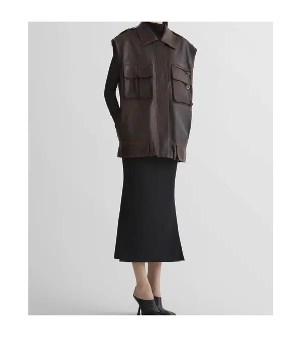 MUGLER Leather Military Gilet