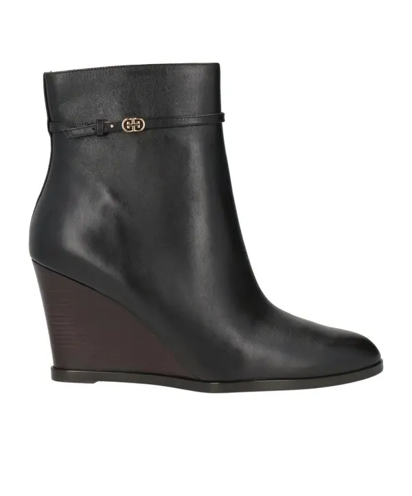Tory Burch Leather Ankle Boots With Pointed Toe And Zipper Closure
