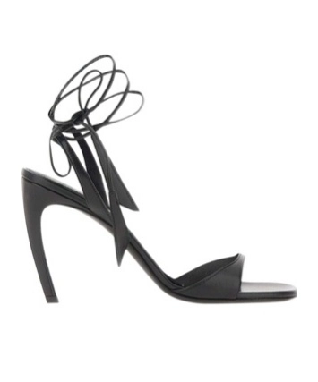 Attico Ora Tie-fastening Heeled Sandals - Black