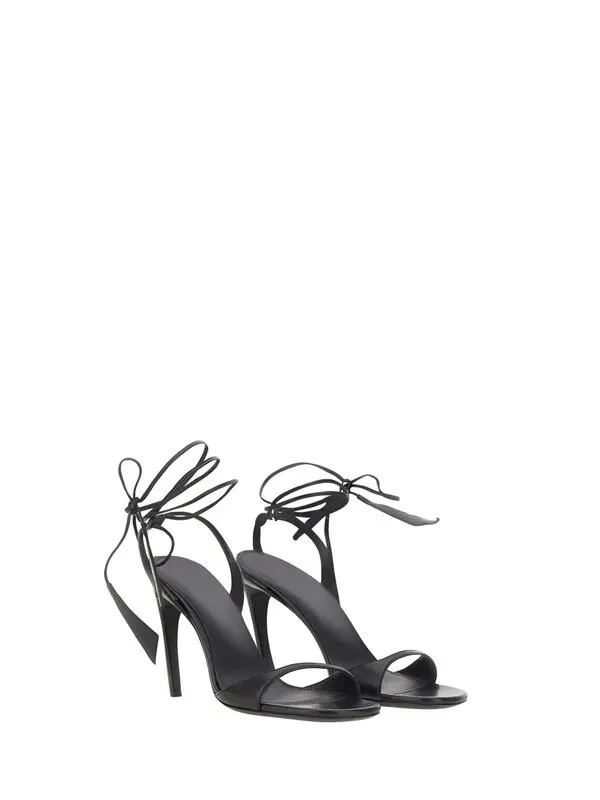 Attico Ora Tie-fastening Heeled Sandals - Black