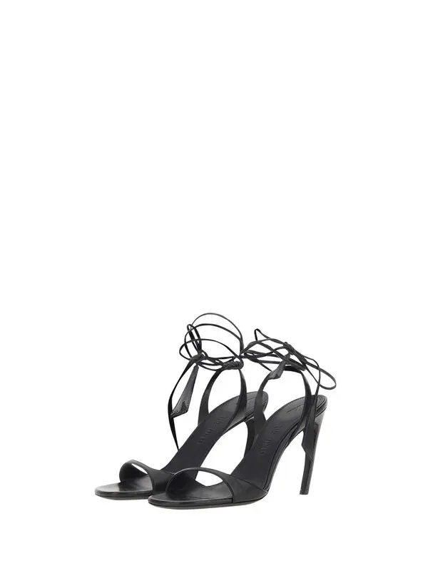 Attico Ora Tie-fastening Heeled Sandals - Black