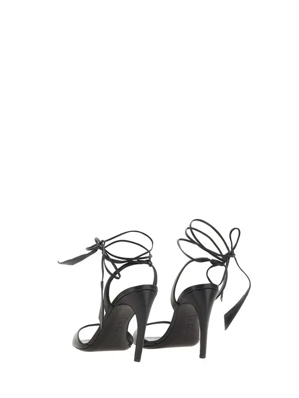 Attico Ora Tie-fastening Heeled Sandals - Black