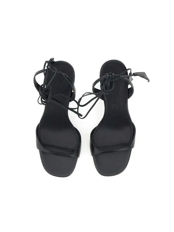 Attico Ora Tie-fastening Heeled Sandals - Black