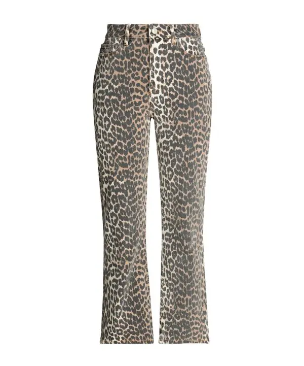GANNI Leopard-print Straight-leg Jeans
