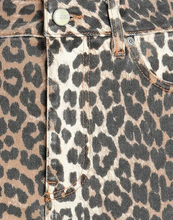 GANNI Leopard-print Straight-leg Jeans