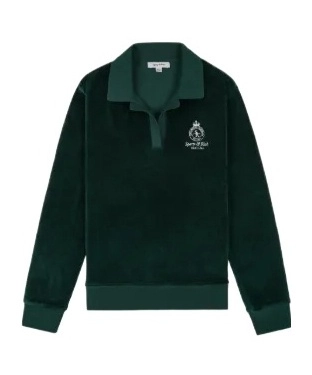 SPORTY  RICH Sporty & Rich Collared Long-sleeve Sweater