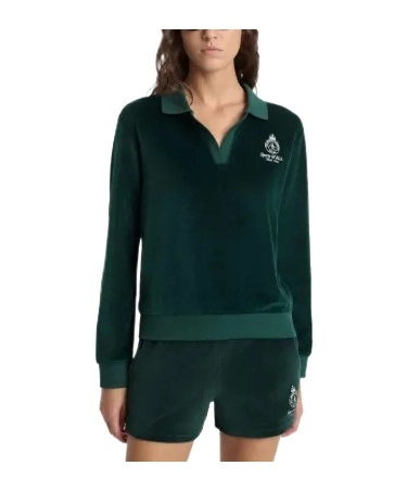 SPORTY  RICH Sporty & Rich Collared Long-sleeve Sweater
