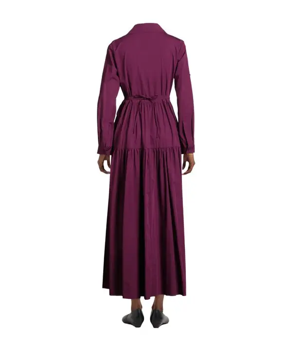 MAXCO. Max&co. Long Sleeve Collared Tiered Maxi Shirt Dress