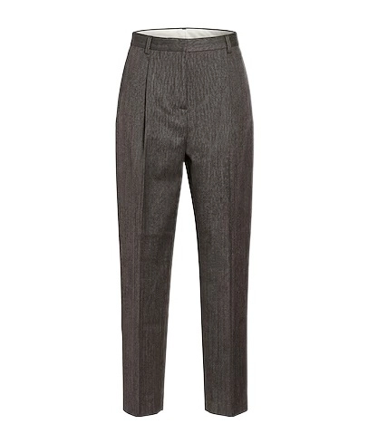 Tory Burch Two-tone Flannel Tapered Trousers - Black