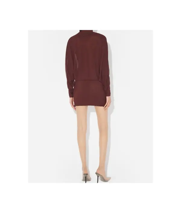 JEAN PAUL GAULTIER High Neck Batwing Sleeve Dress With Sequined Embroidery