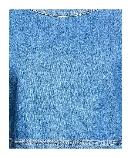 Max Mara Solid Color Denim Sleeveless Top